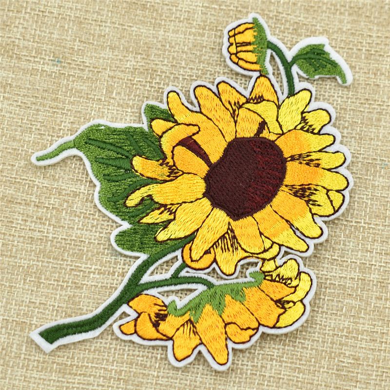 Embroidered Sunflower Patches Sewing on Clothes Patch DIY Coats Bags ...