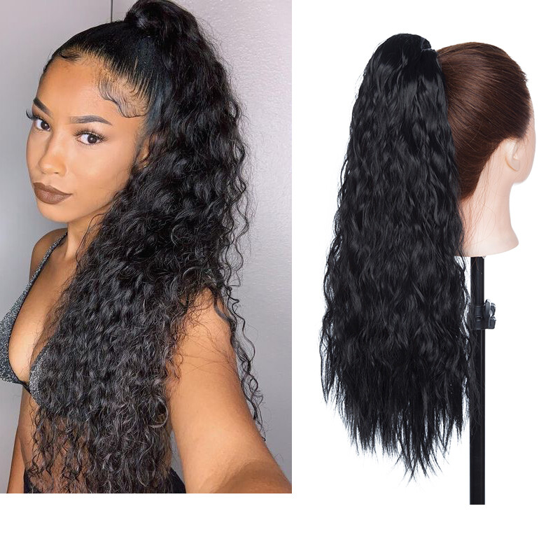 Drawstring Yaki Weave Ponytail Hair Extension Real Natural Afro Clip in ...
