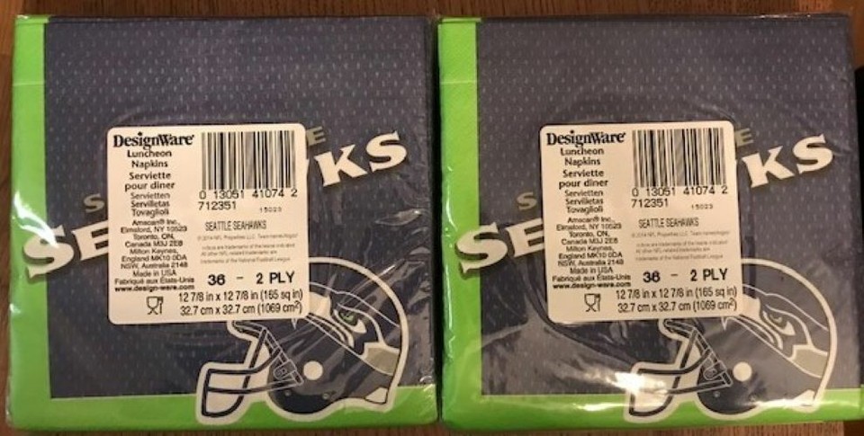 (2) Seattle Seahawks 36 Pack 2 Ply Napkins - 6.5” - Party Supplies | eBay
