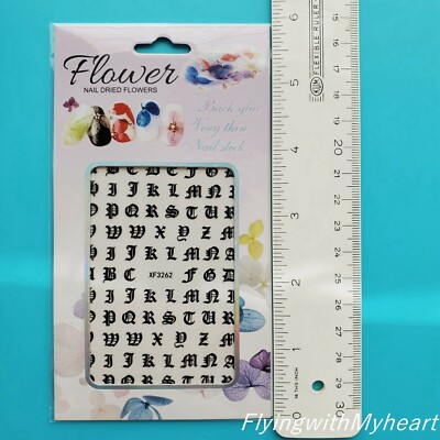 Old English Letters Latin Roman Nail Decals Sticker 7 Colors | eBay