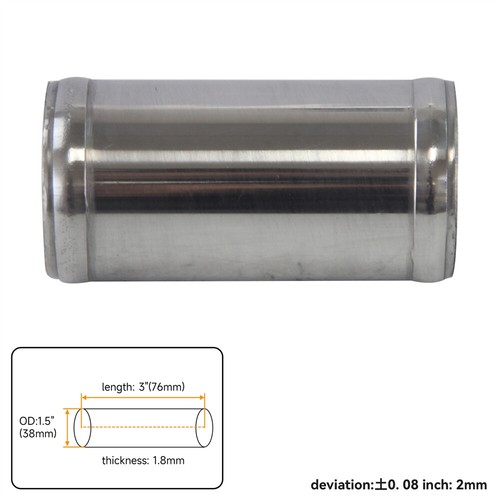 Polished Alloy Aluminum Hose Adapter Joiner Pipe Connector 38mm 1.5 ...