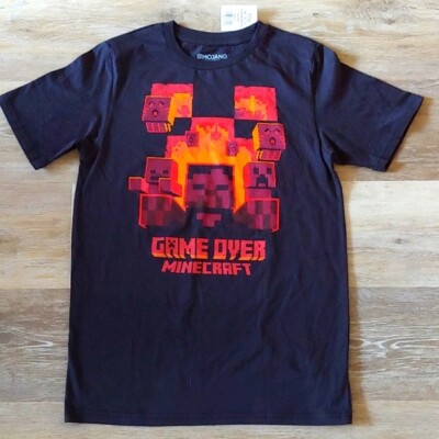 NWT Mojang Youth Minecraft Game Over Graphic T-Shirt Size XL | eBay