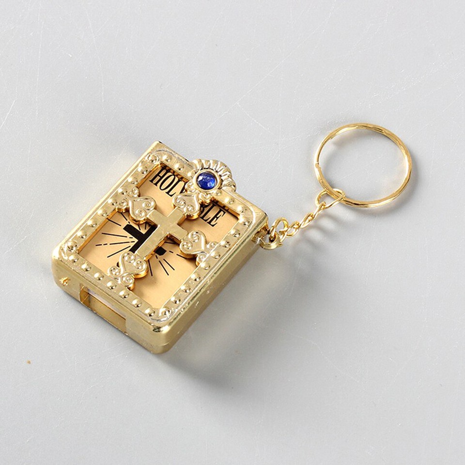 New Mini HOLY Bible Keychain Religious Christian Jesus Cross Key Chain ...