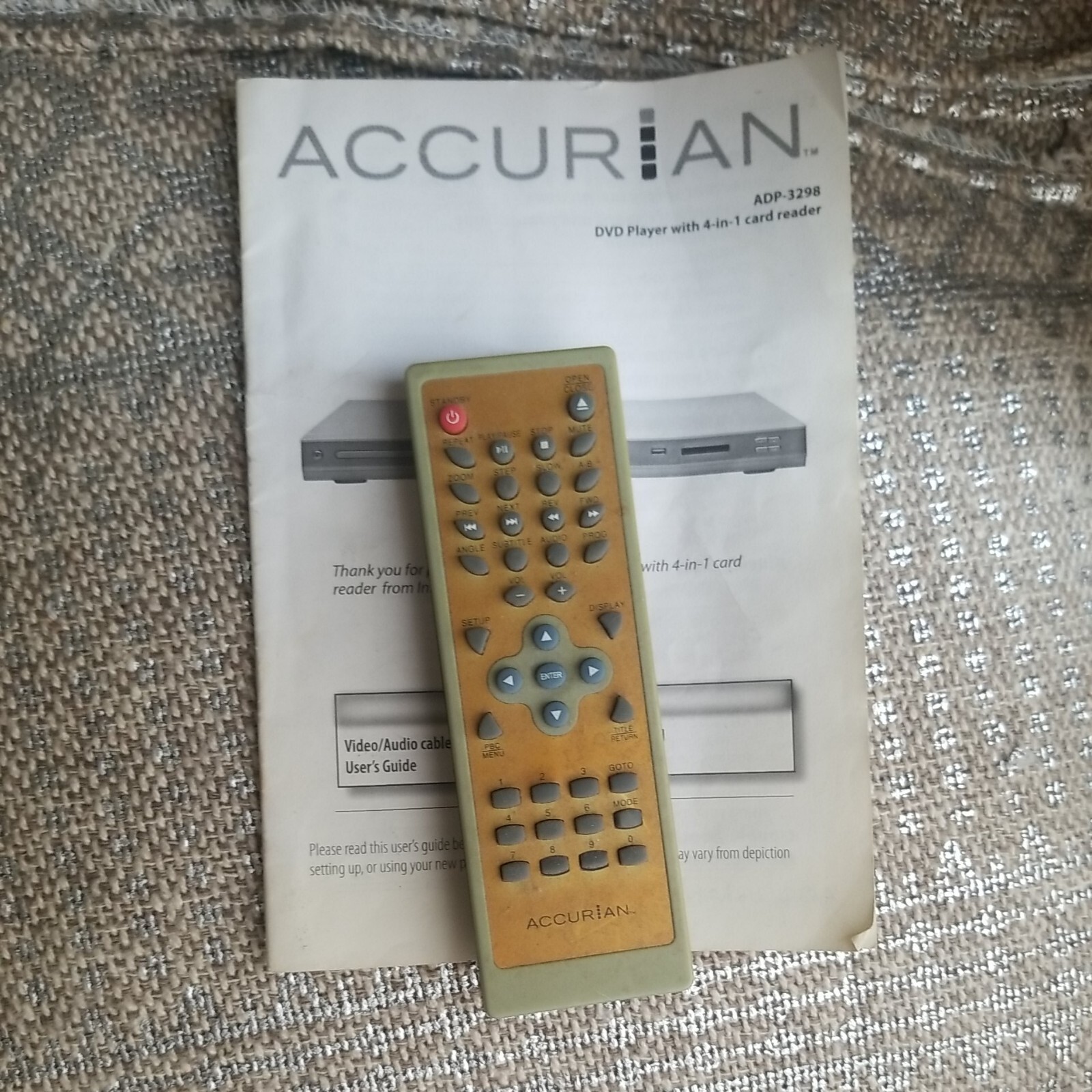 ACCURIAN ADP-3298 Remote Control for Portable DVD Player WORKS | eBay