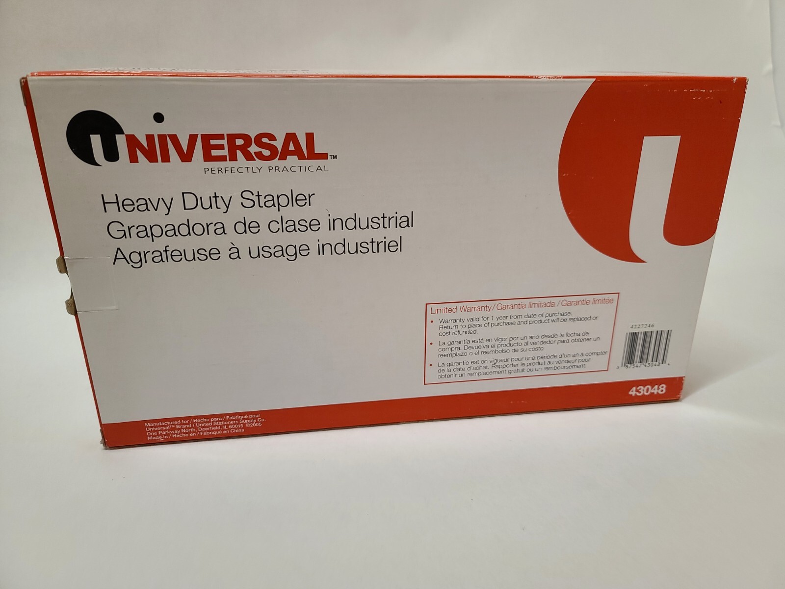 Universal Unv43048 Plastic/metal Heavy-duty Stapler 200-sheet Capacity ...