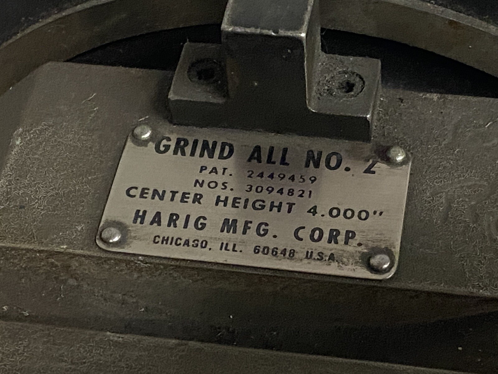 Harig Grind All No 2 Spin Indexer V Block Fixture 4.000" Center Height ...