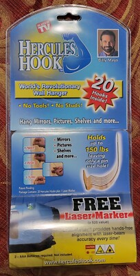 New Billy Mays Hercules Hooks - 20 Drywall Hangers + Bonus Laser | eBay