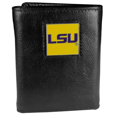 LSU Tigers Deluxe Leather Tri-fold Wallet | eBay