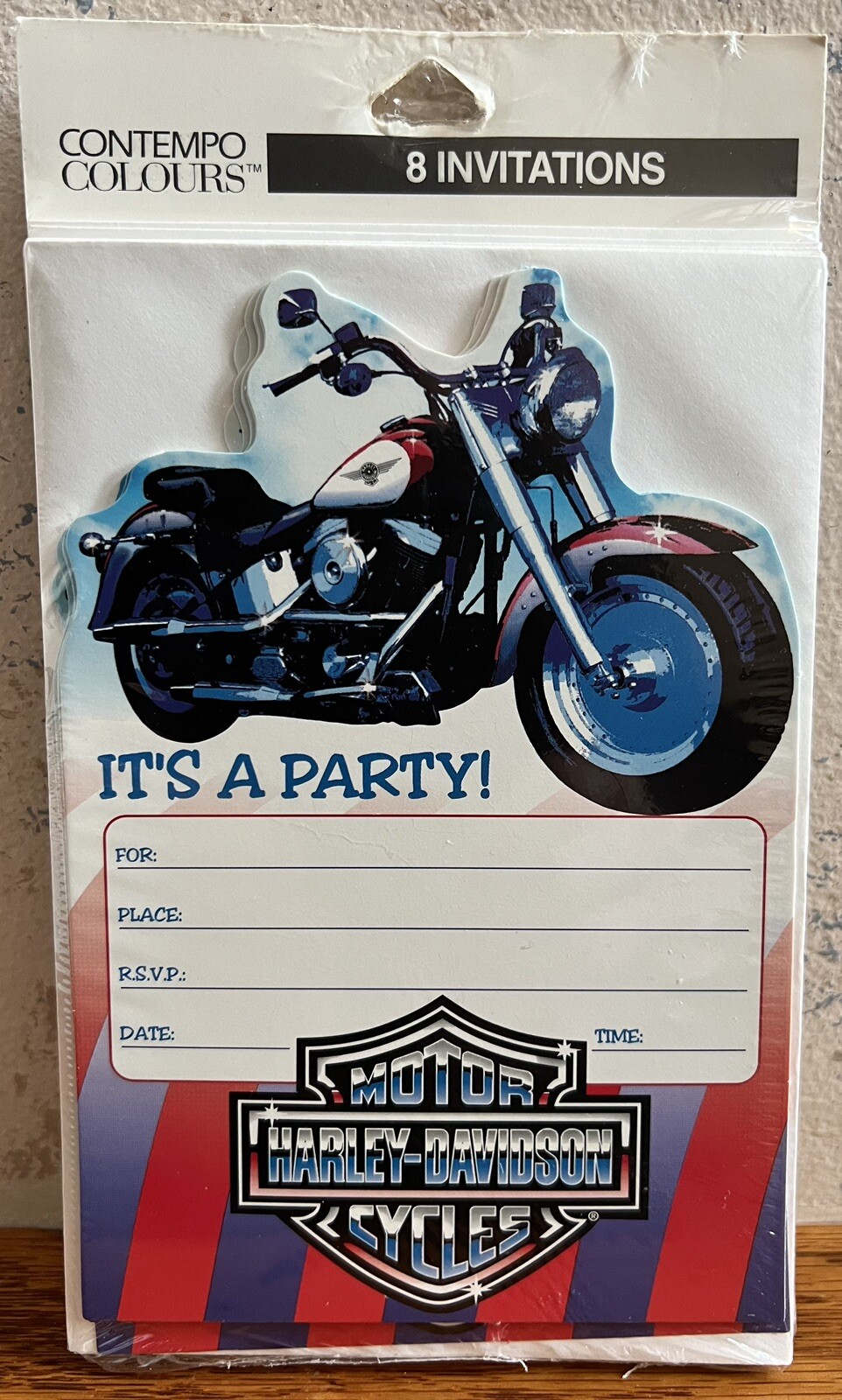 Vintage Harley Davidson Motorcycles Party Invitations 8 Pk Sealed FREE ...