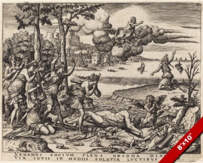 MOURNING THE DEATH OF ORION GREEK MYTH ENGRAVING PAINTING ART REAL ...