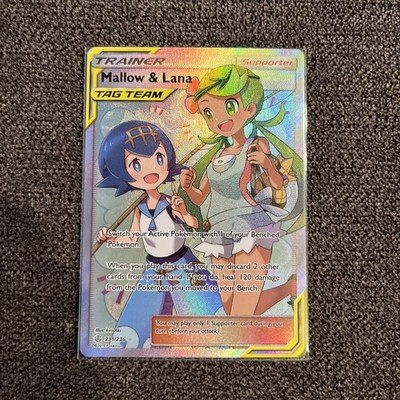 Pokémon TCG Mallow & Lana Cosmic Eclipse Full Art Ultra Rare Card 231/ ...
