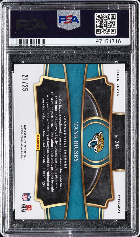 2023 PANINI SELECT TIE-DYE PRIZM #344 TANK BIGSBY ROOKIE RC 21/25 PSA ...