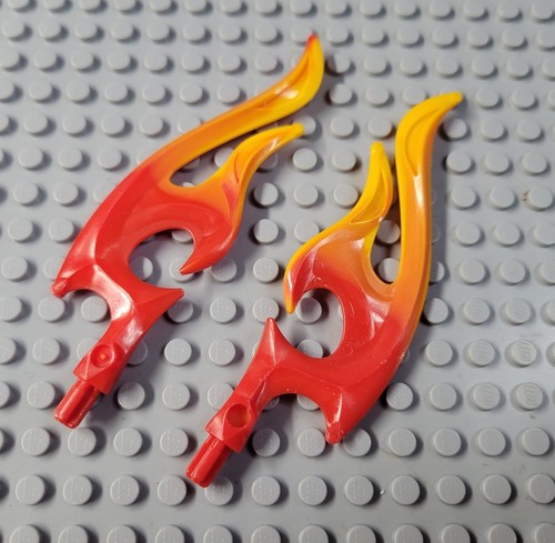 LEGO Lot of 2 Marbled Red Orange Bionicle Fire Flame Pieces | eBay