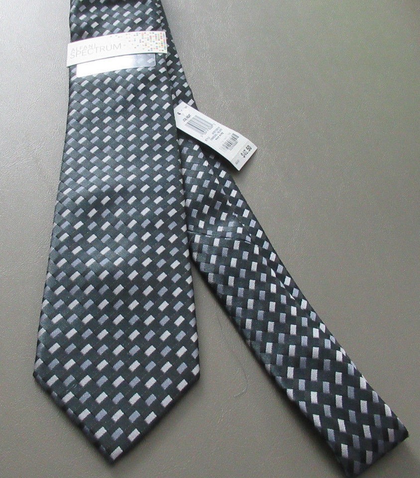 Alfani Spectrum Men's Joe Neat Slim Neck Tie, Charcoal/Silver, One Size ...