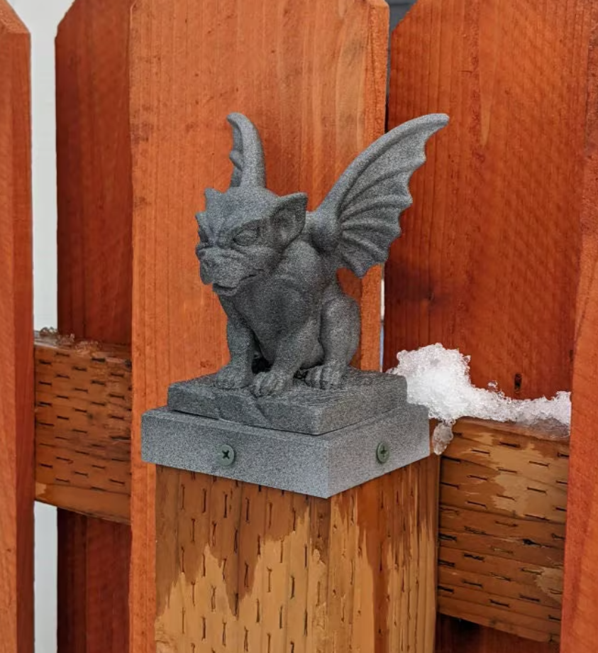 Gargoyle Fence Post Topper | Decorative Outdoor Fence Cap | Garden ...