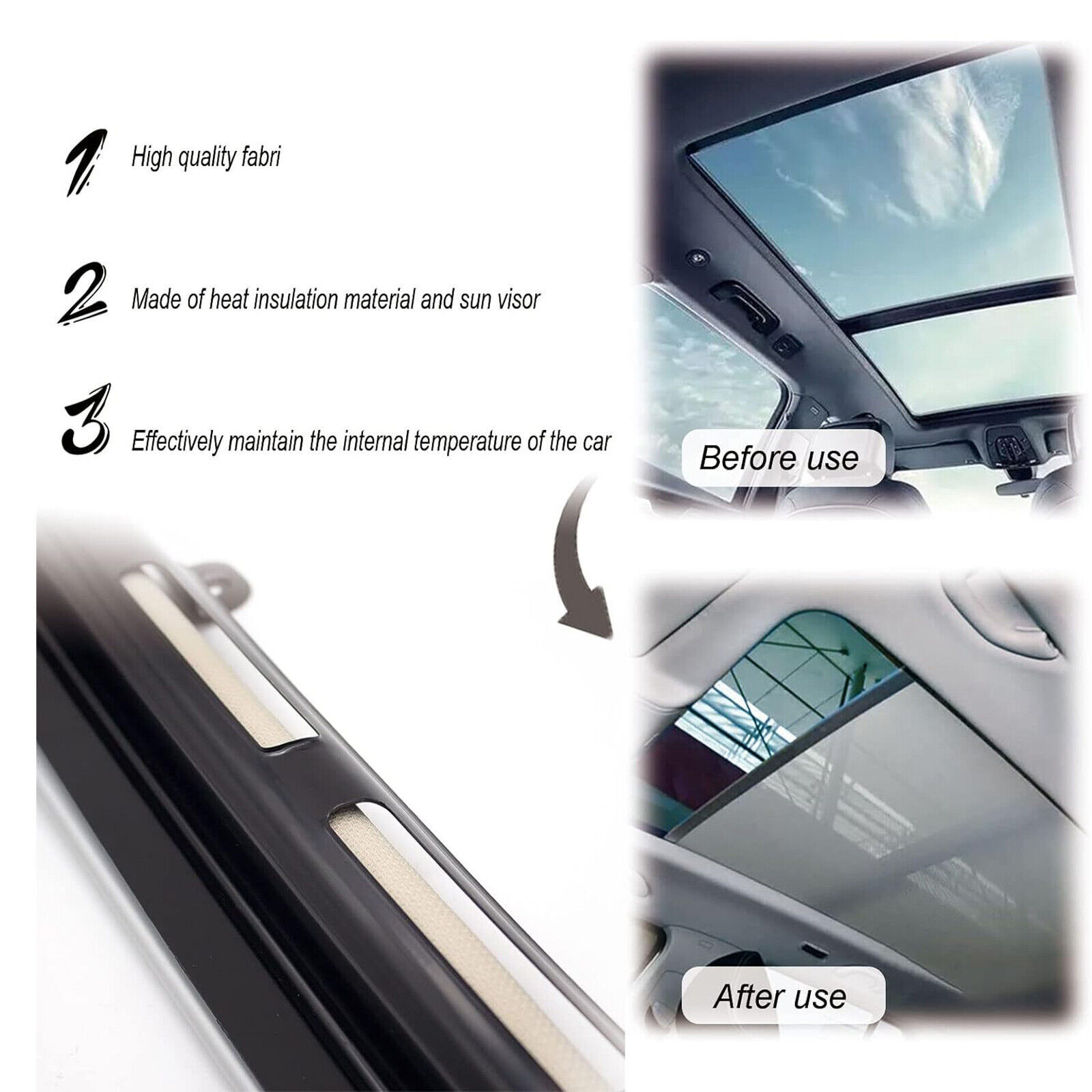 Beige Sunroof Sunshade Curtain Assembly For VW Tiguan Audi Q5 SQ5 2014 ...