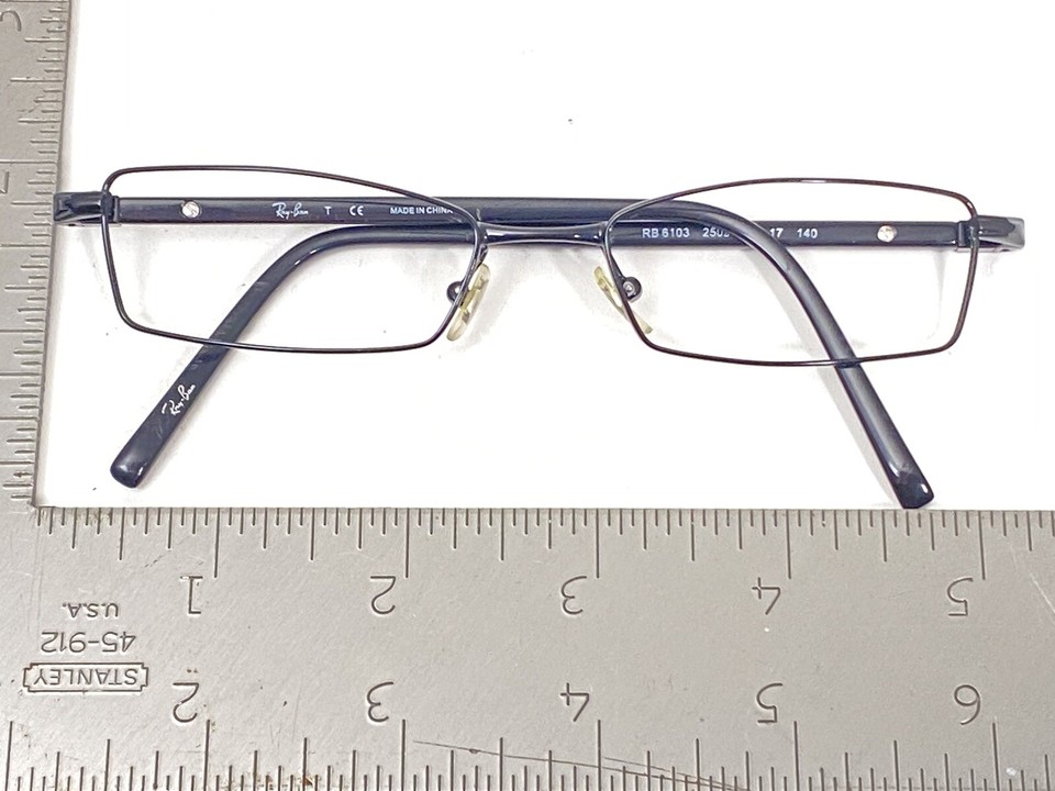 Ray Ban { 51 - 17 - 140 } Slim Black Eyeglasses Frames Only - RB 6103 ...