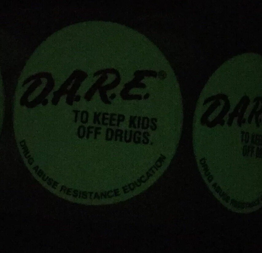 D.A.R.E. Stickers GLOW IN THE DARK Vintage DARE To Resist Drugs ...