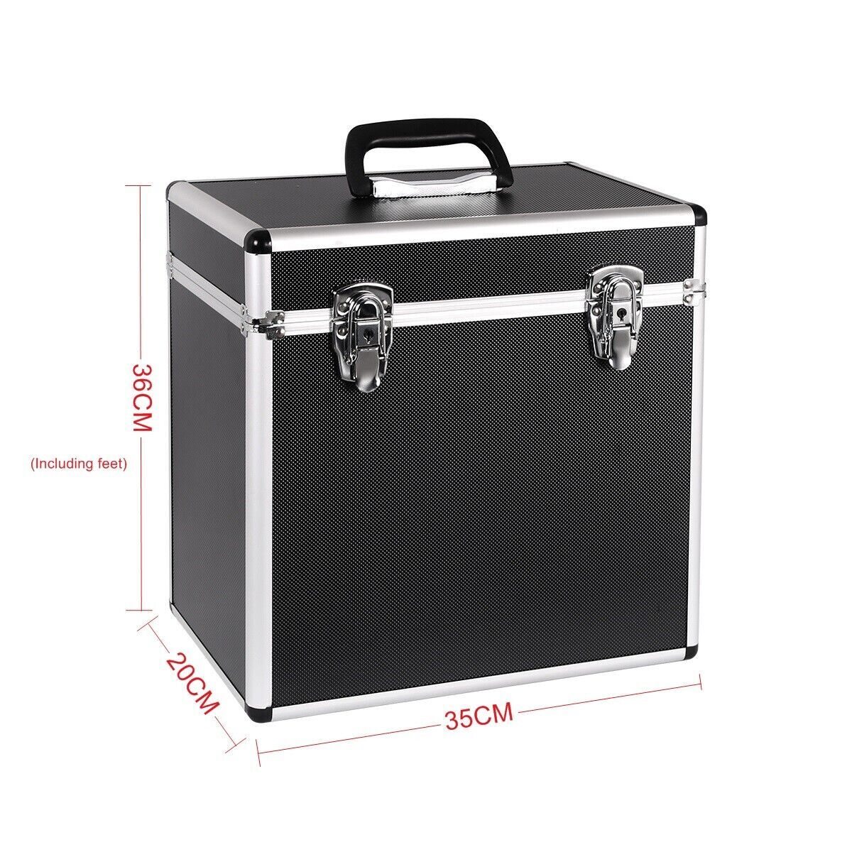 12" Aluminum Vinyl Record Flight Case Hold 50pcs LP Album Storage Box ...