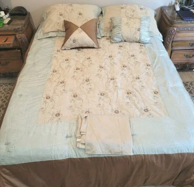 High Country Linens Queen Embroidered Floral Comforter 6pc Set | eBay