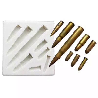 Silicone Bullet Bullets Chocolate Fondant Sugarcraft Mould DIY Clay ...