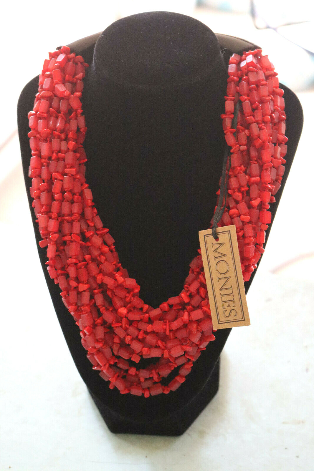 Vintage Monies Gerda Lynggaard Red Coral Multi Strand… - Gem