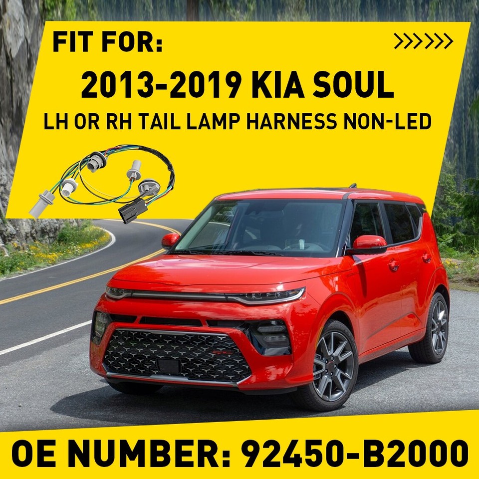 For 2013-2019 Kia L+R Soul Rear 2x Light Tail Harness Wiring 92450 ...
