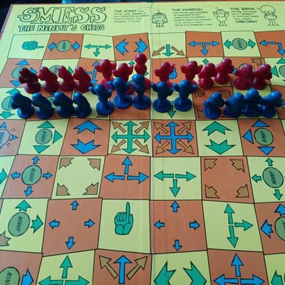 Vtg SMESS The Ninnys Chess Board Game 1970 Parker Brothers Complete ...
