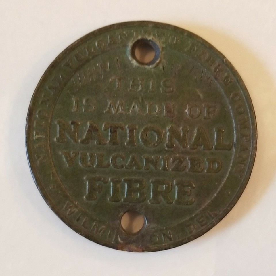 Rare 1920s TAG TOKEN from Genuine NATIONAL VULCANIZED FIBRE CO Steamer ...