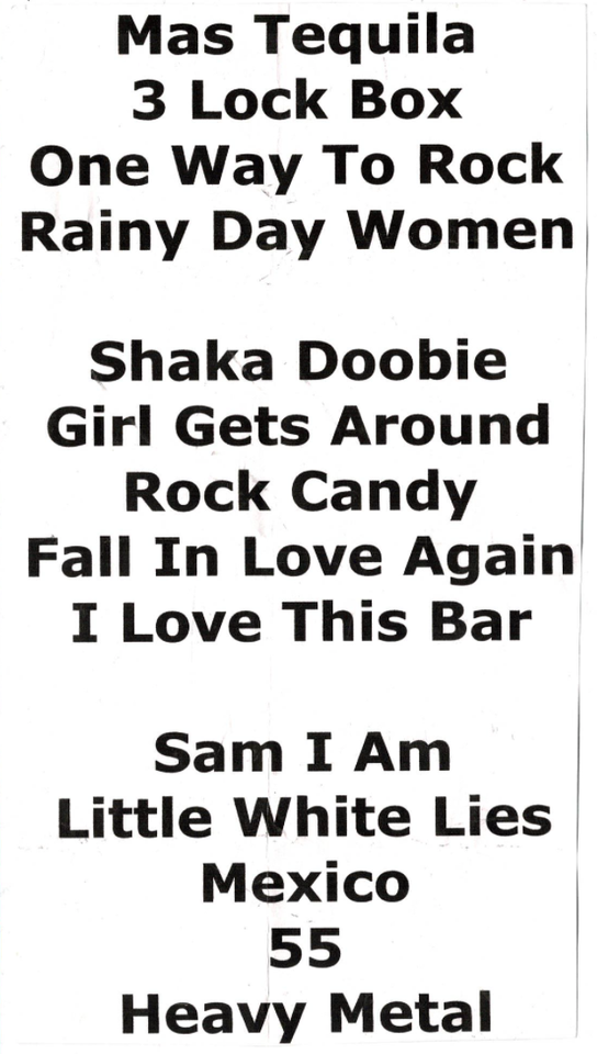 Sammy Hagar autograph setlist and concert passes lot 20347 | eBay