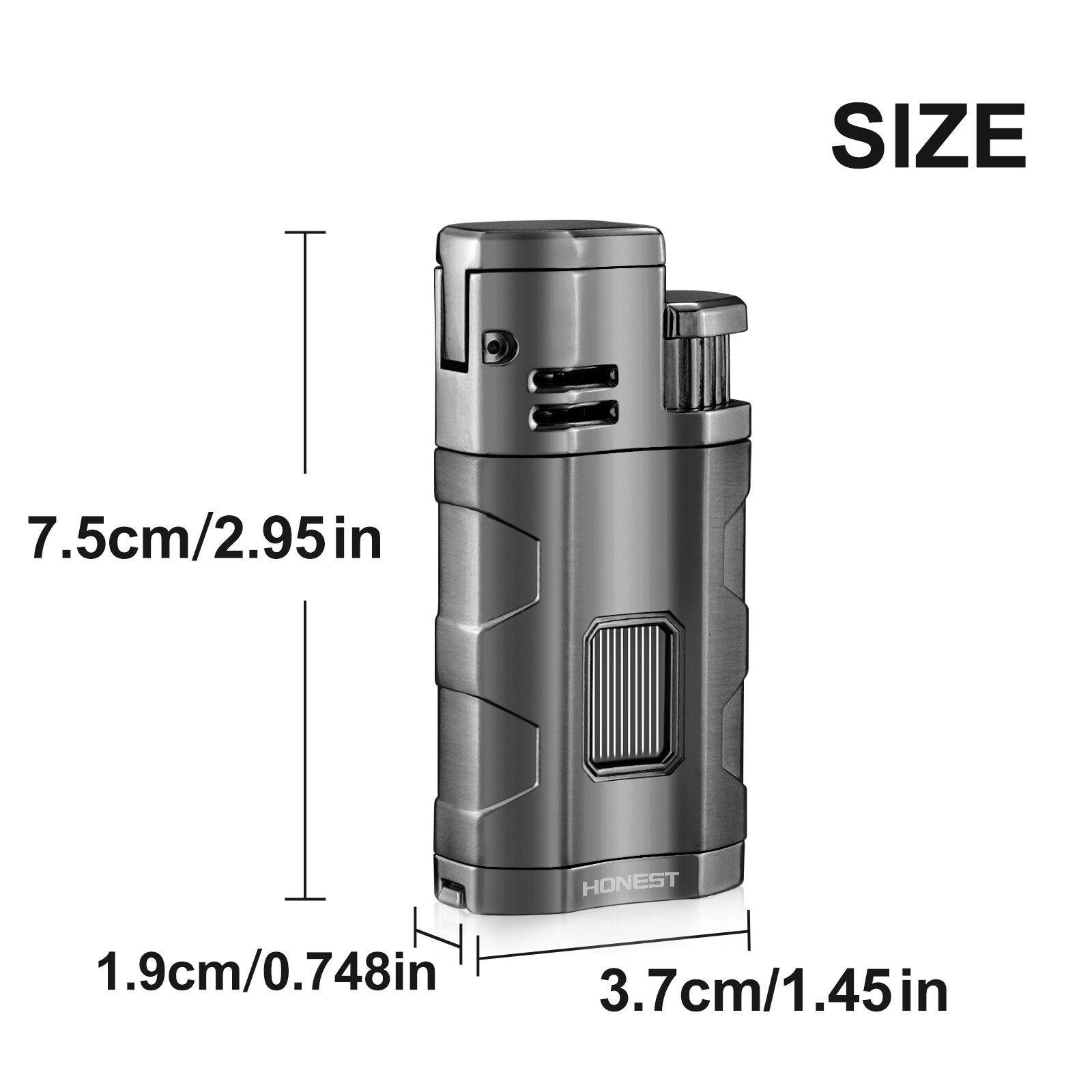 Metal Cigar Lighter Butane 3 Torch Jet Flame Lighter With Cigars Punch ...