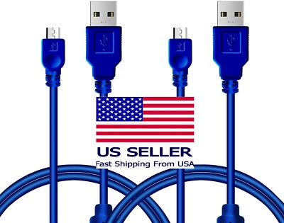 2Pk of 10ft Controller Micro USB High Speed Cables Cord for PS4 ...