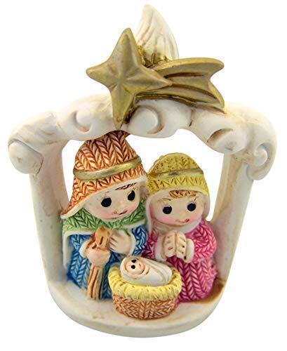 Painted Resin Miniature Nativity in Stable Figurine 2 1/2 Inches | eBay