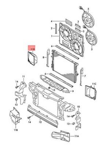 Genuine Air Guide For Additional Coolant Rad. 3.0ltr. Right Rear ...