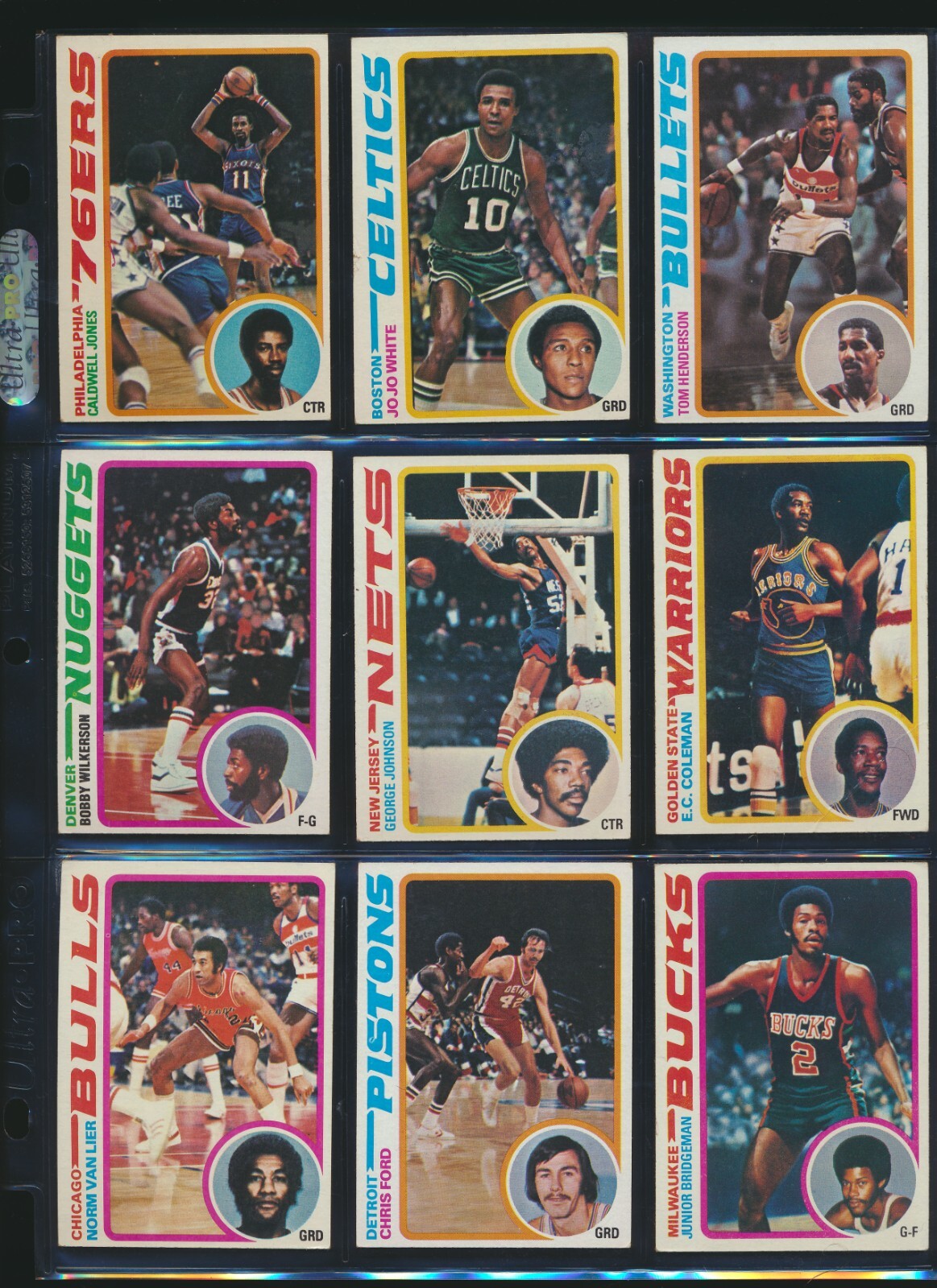 1978-79 Topps Basketball - LOT of 9 Cards w/ White, Van Lier, Bridgeman ...
