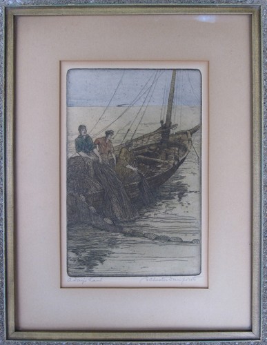 ANTIQUE NY IL AMERICAN IMPRESSIONIST ETCHING FISHERMEN CHESTER DANFORTH ...