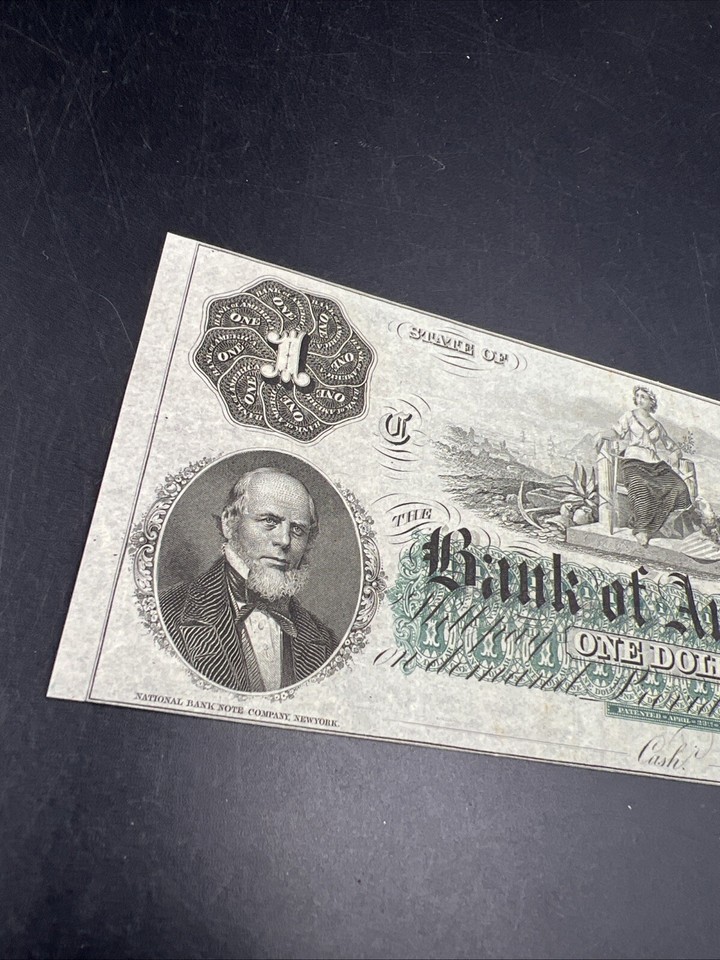 1860 $1 THE BANK OF AMERICA Providence RI OBSOLETE one Dollar Bill CH ...