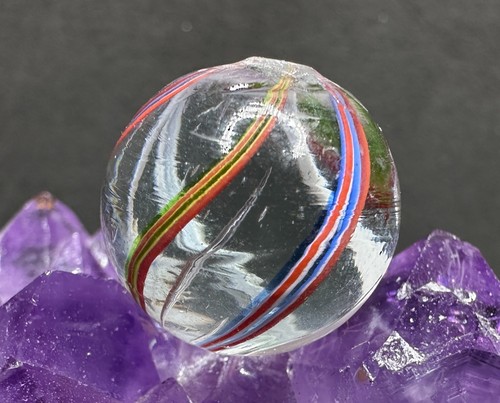 PRETTY Vintage Antique Handmade German Marble - CORELESS Swirl - .69 ...