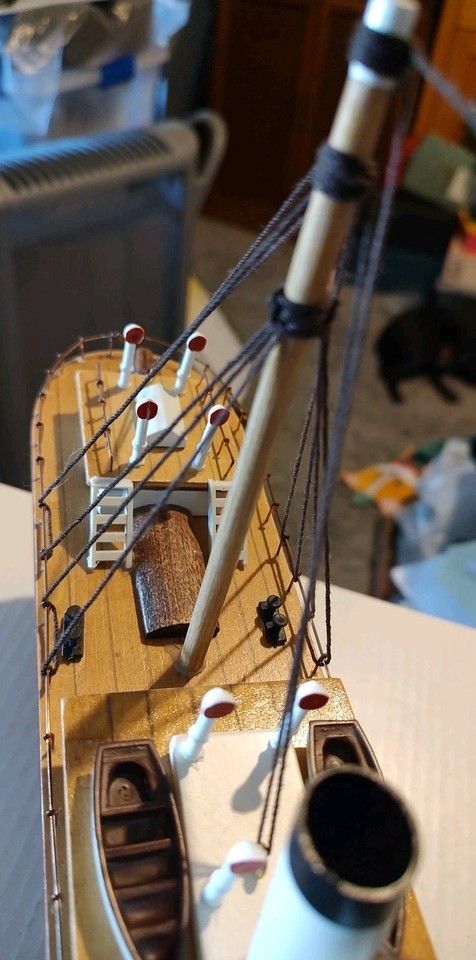 Vintage 20" Tramp Steamer Handcrafted Wooden Ship Model in Excellent ...