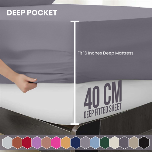 Premium Quality 40cm Fitted Sheet Luxury Deep Pocket Bed Sheets With ...