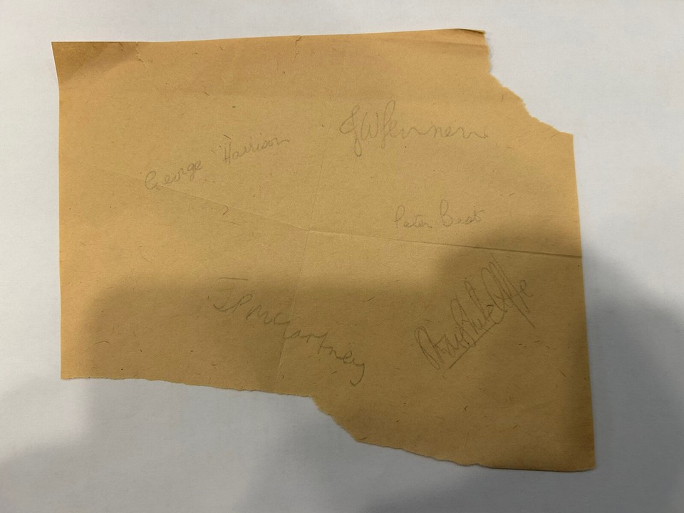 SIGNED Early BEATLES AUTOGRAPH Paper 1960 Or 1961 Lennon McCartney Rare ...