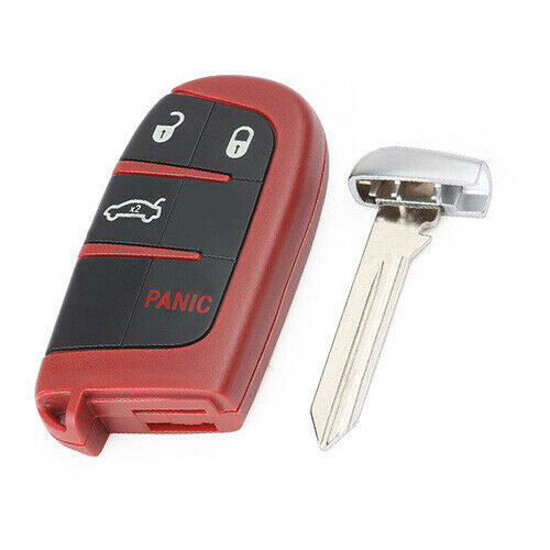 Red Smart Remote Key Case Shell Fob 4 Button for Dodge Charger ...
