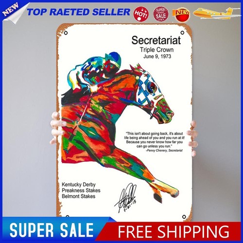 Vintage Metal Plate Secretariat Rectangular Iron Painting Home Decor ...