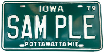 Iowa 1979 Sample License Plate License Plate Vintage Pottawattamie Co ...