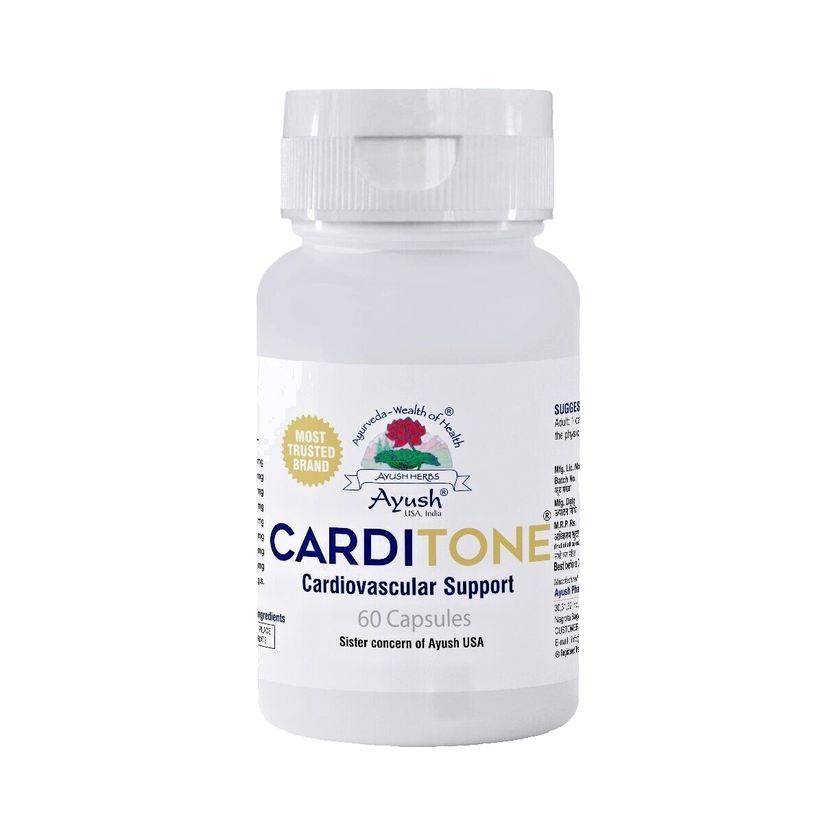 CARDITONE Cardiovascular Support Ayush Herbs pack Of 60 X 2 Caplets | eBay