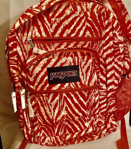 JANSPORT big student backpack Orange Red Zebra Print | eBay