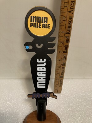 MARBLE BREWING IPA FLAT BLACK HAWK draft beer tap handle. NEW MEXICO ...