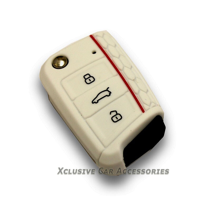 Key Cover For VW Seat Skoda 3 Button Flip Key Fob Case Hull Silicone ...