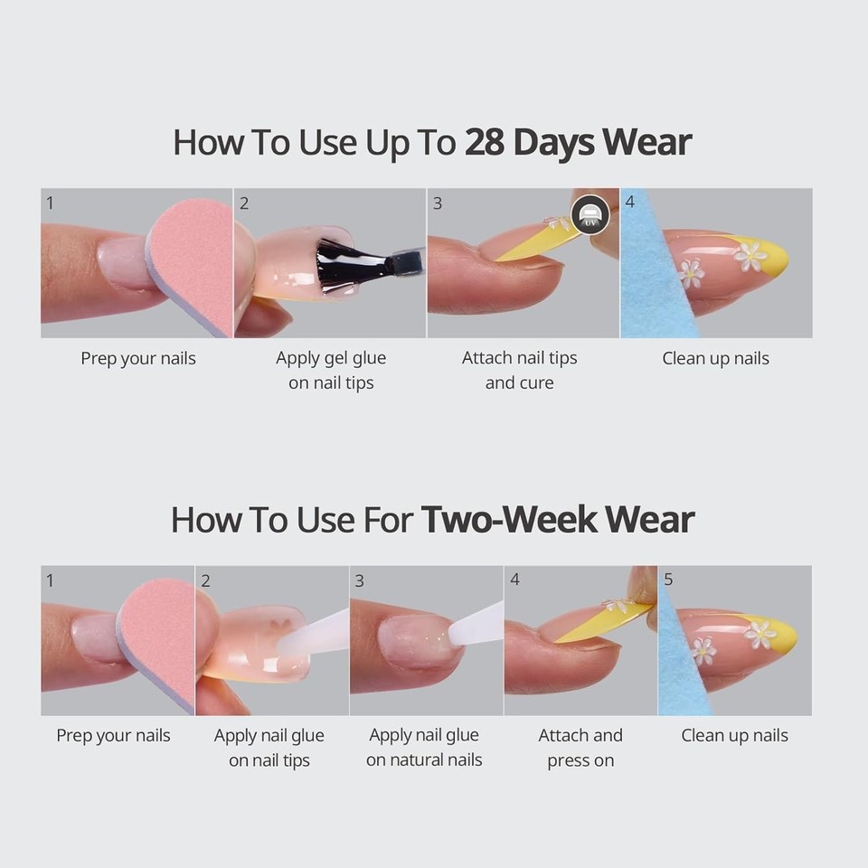 Press On Nails Short - Lamp-Curable Leopard French Tip Almond Press On ...