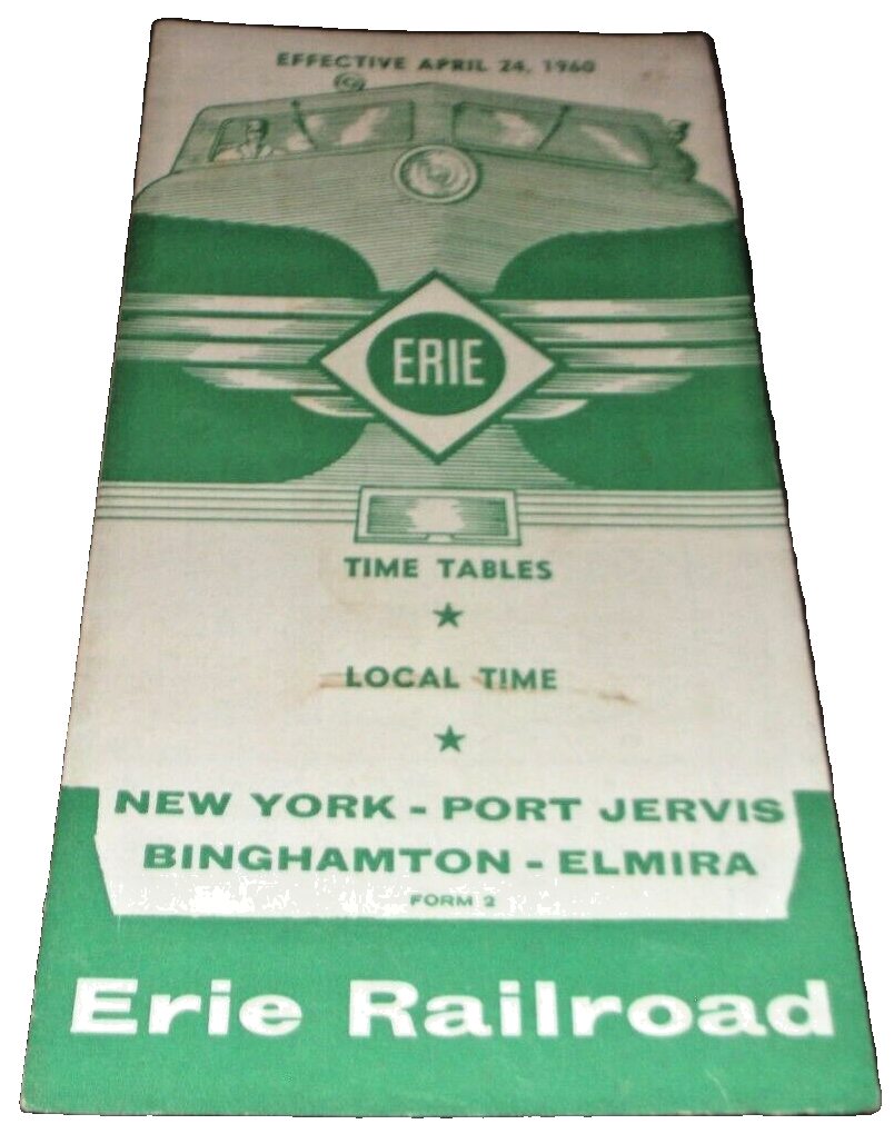 APRIL 1960 ERIE RAILROAD FORM 2 NEW YORK STATE SERVICE PUBLIC TIMETABLE ...